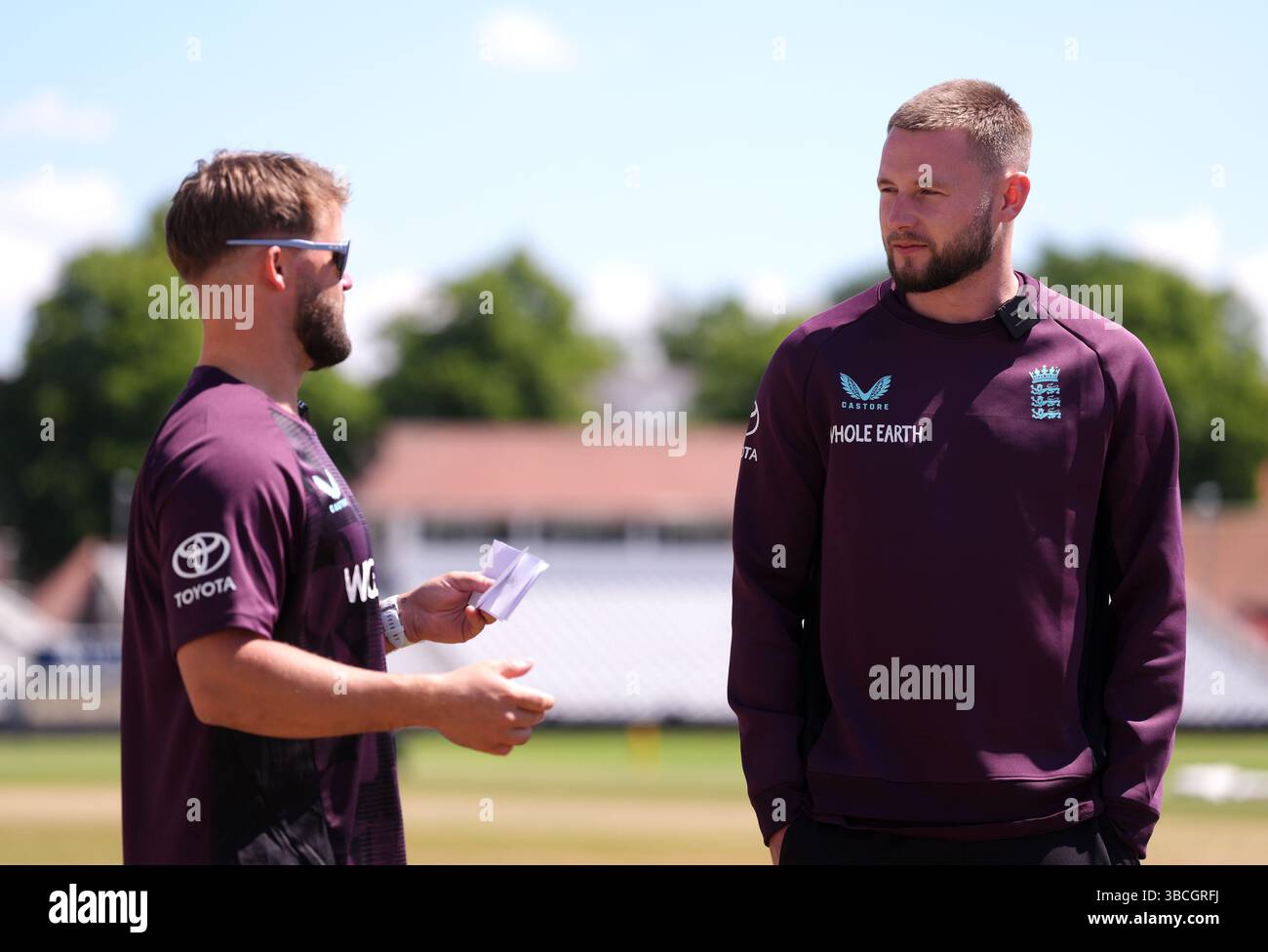 England's Ben Duckett and Gus Atkinson during a nets session at Trent ...