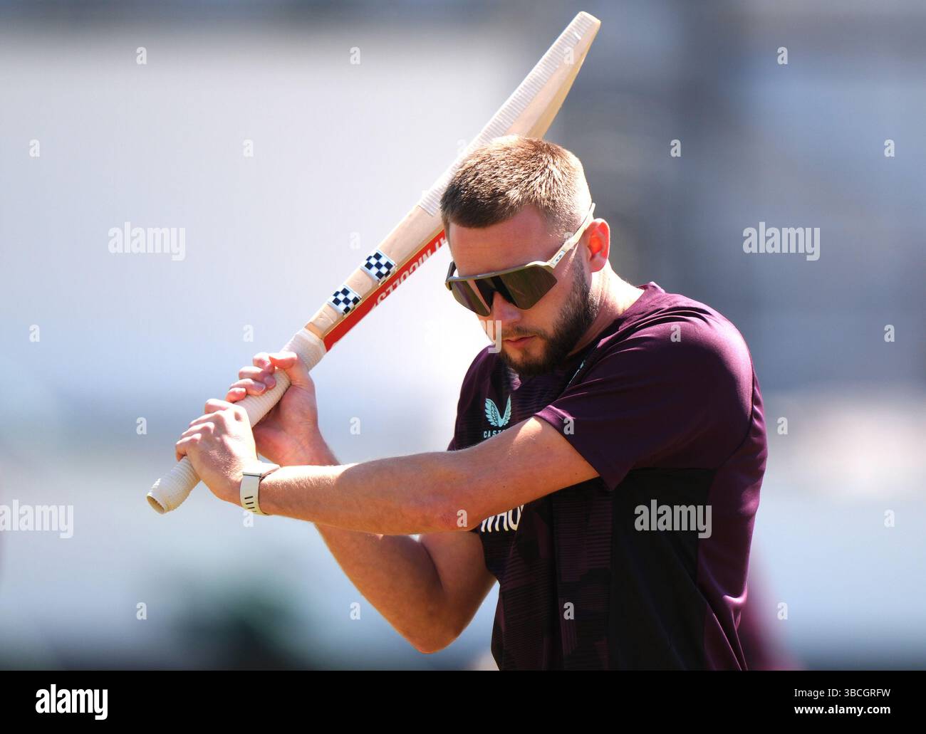 England's Gus Atkinson during a nets session at Trent Bridge ...