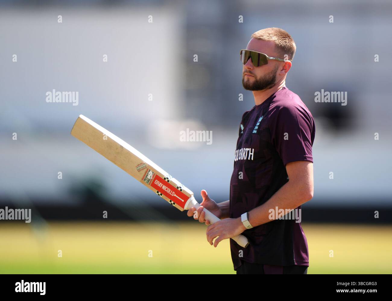 England's Gus Atkinson during a nets session at Trent Bridge ...