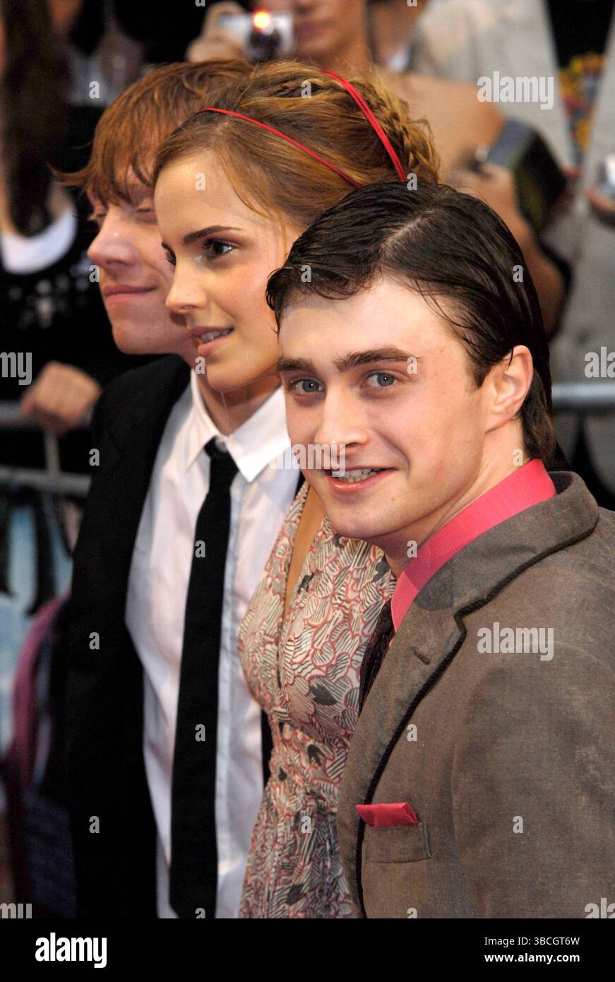 Rupert Grint, Emma Watson and Daniel Radcliffe at the World Premiere of ...