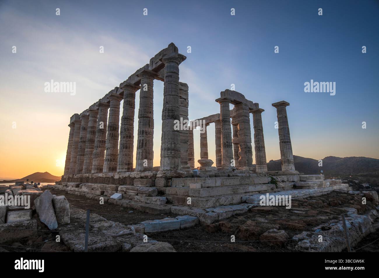 Cape Sounion: Sunset at the Temple of Poseidon. Greece Stock Photo - Alamy