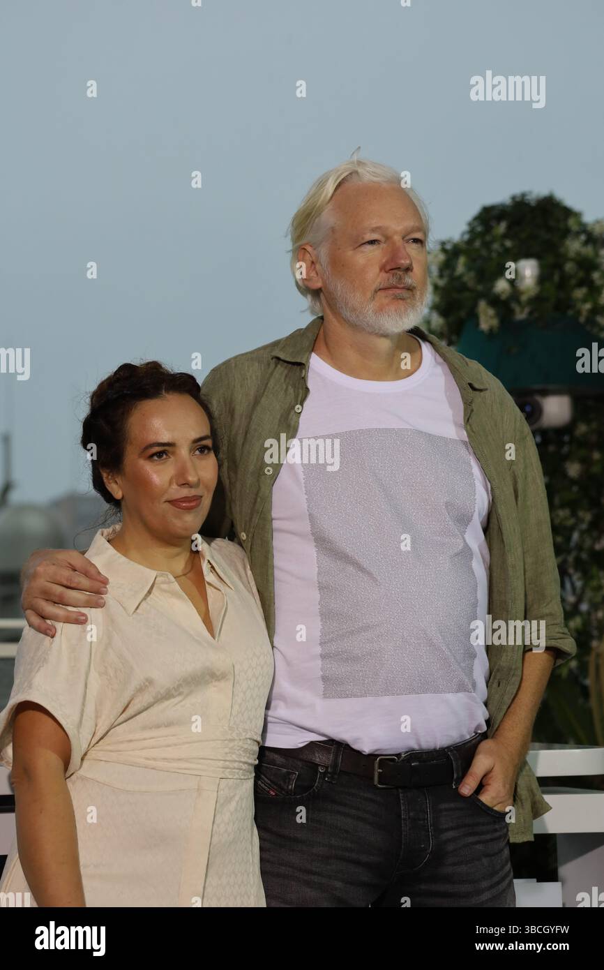 Cannes, France. 20th May, 2025. Stella Assange and Julian Assange at ...