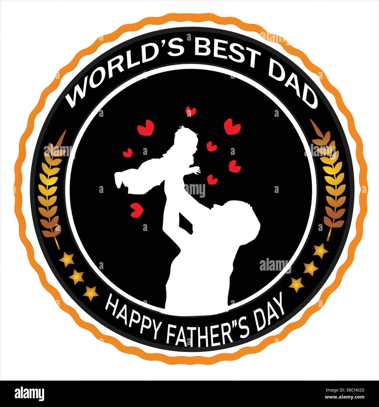 Happy Father’s Day Banner Vector – Gold Glitter Text Design, Editable ...