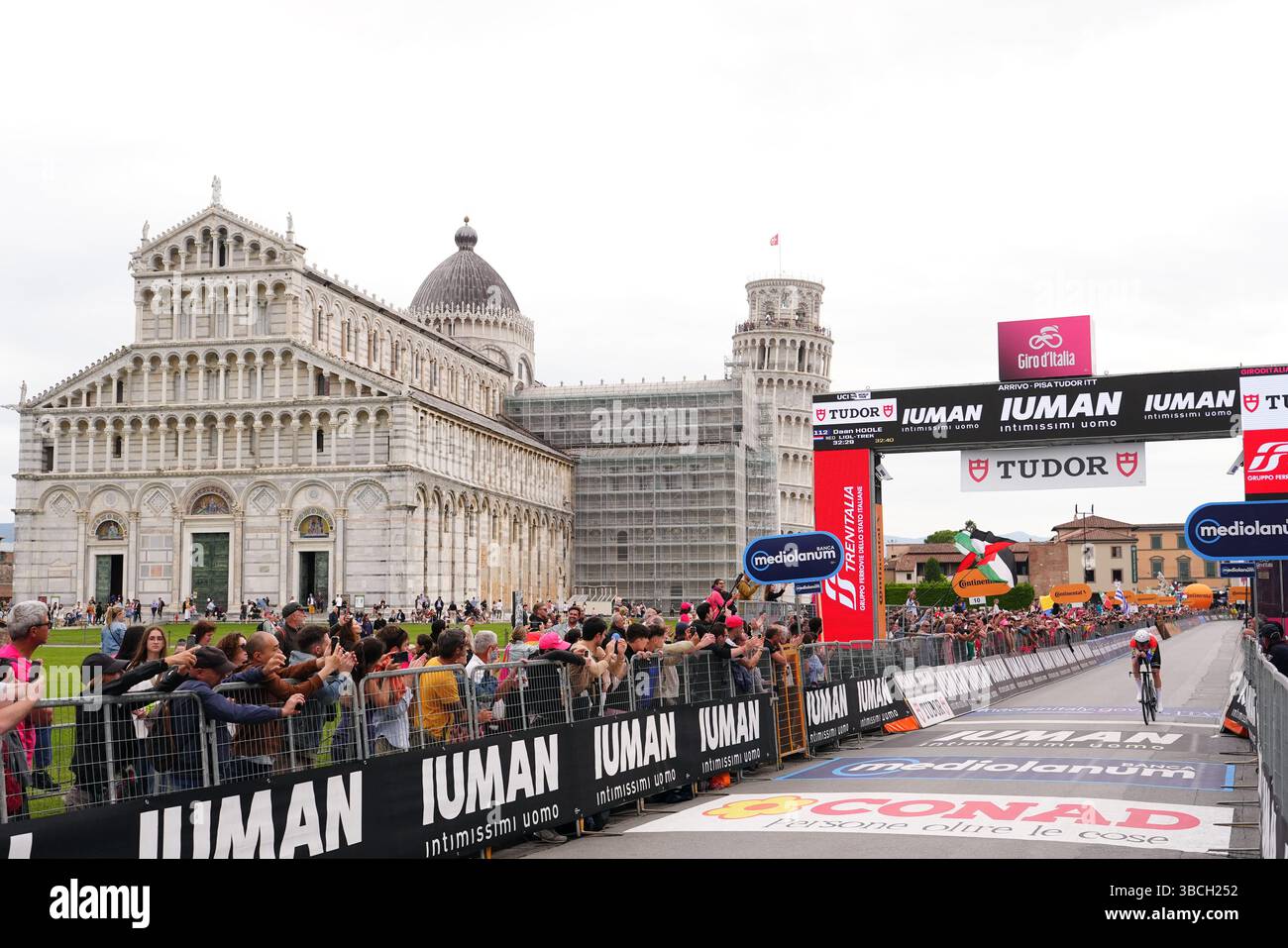 A rider during the stage 10 of the Giro d’Italia from Lucca to Pisa ...