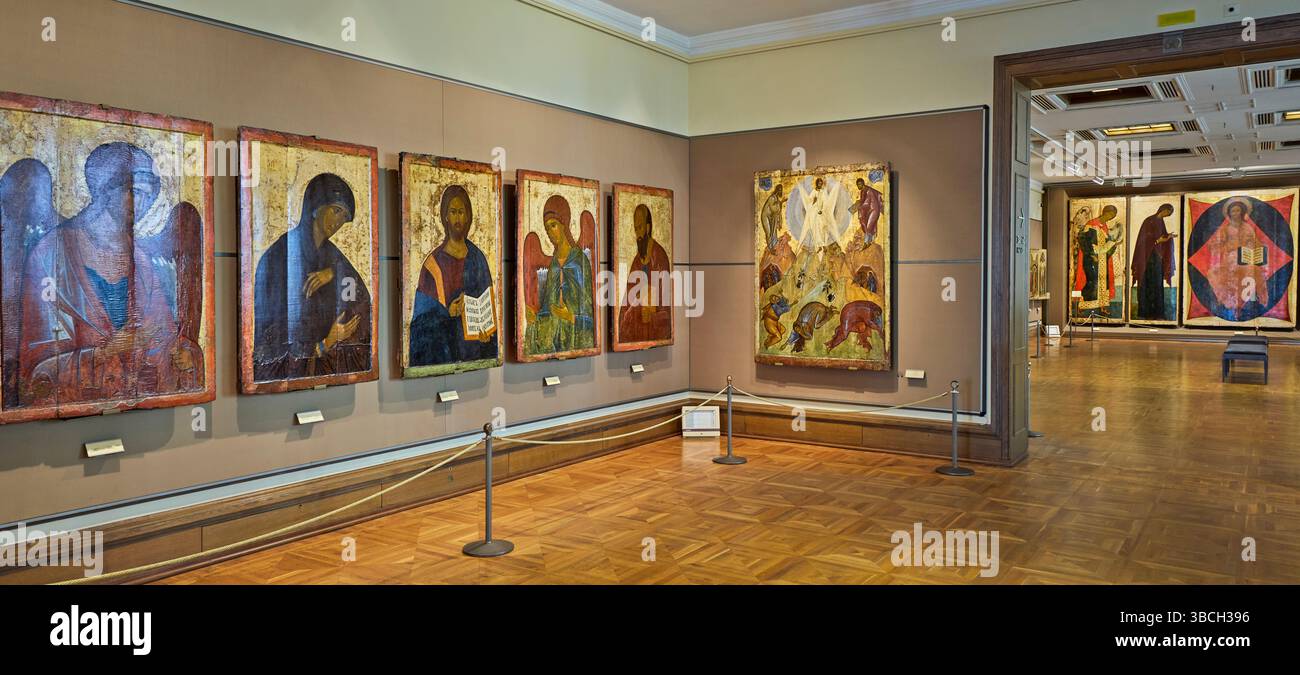 Old Russian Orthodox icons displayed in Tretyakov Gallery housing one ...