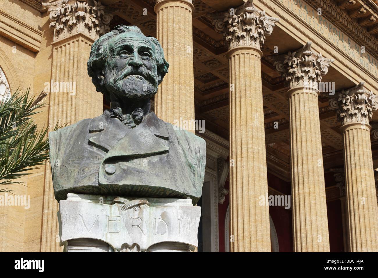 Exterior architectural details of Teatro Massimo opera house and it ...