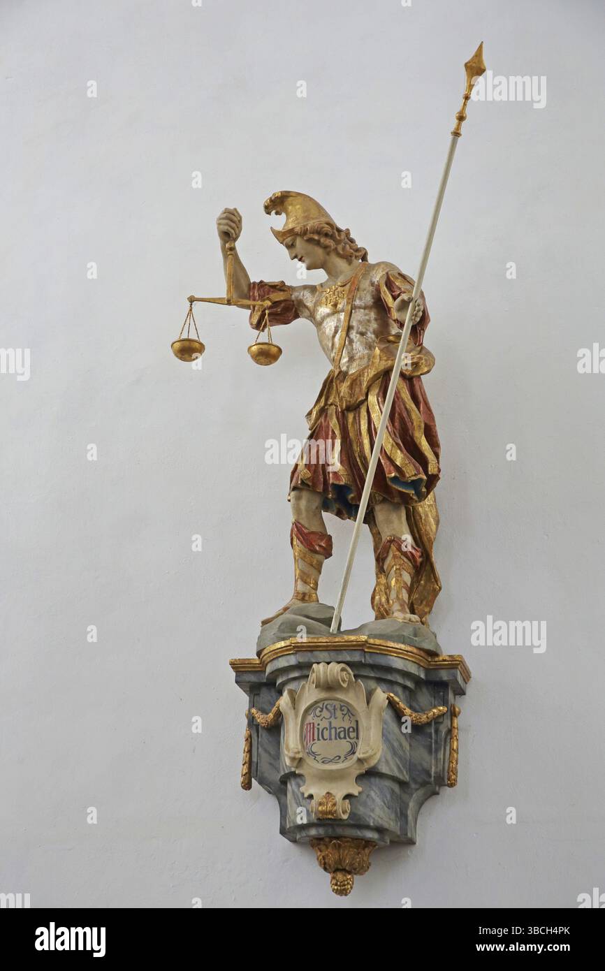 St Michael with beam scales and spear as a symbol of justice, scales ...