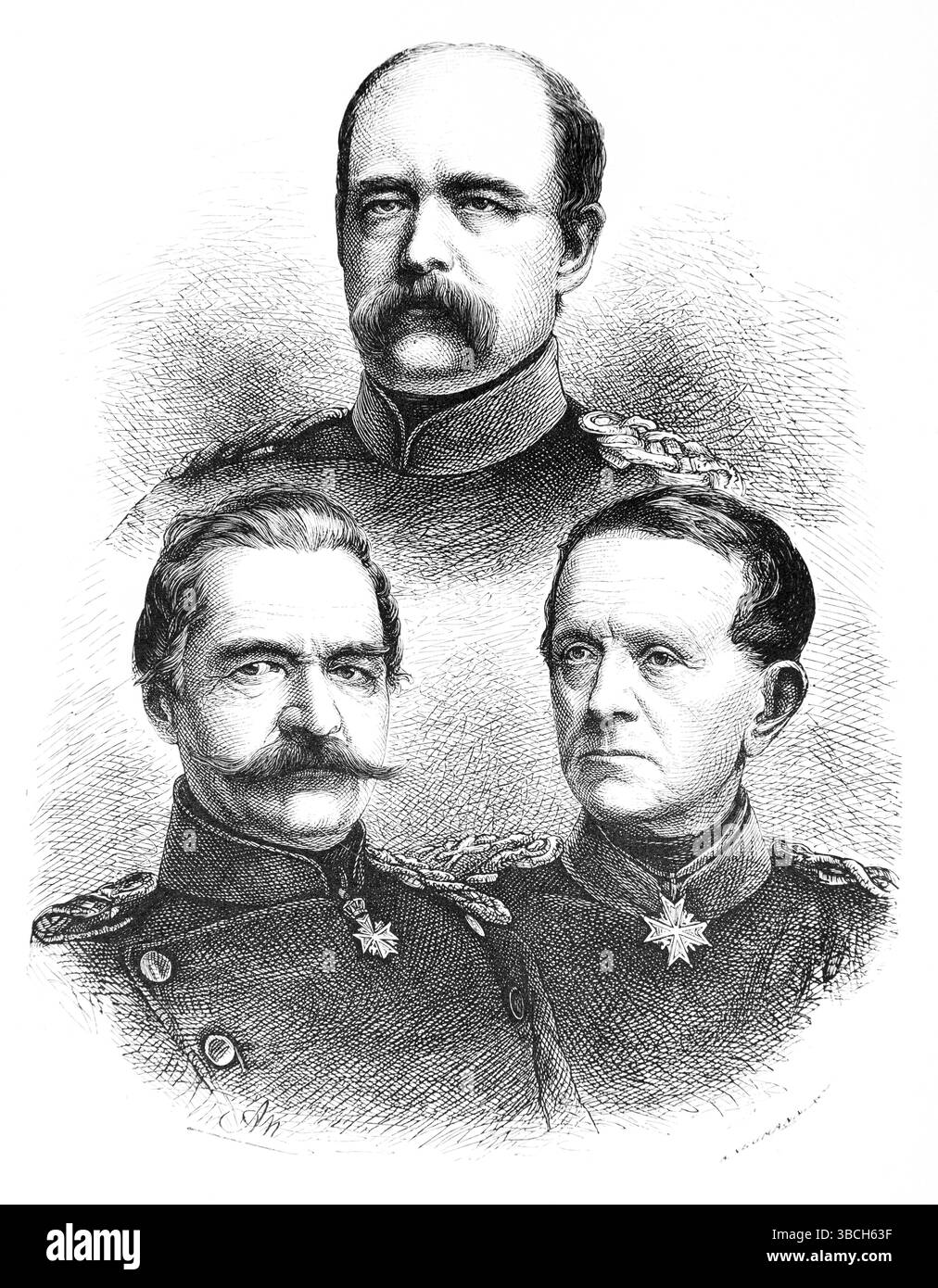 Portrait of three personalities of 19th century Prussia, Prince Otto ...