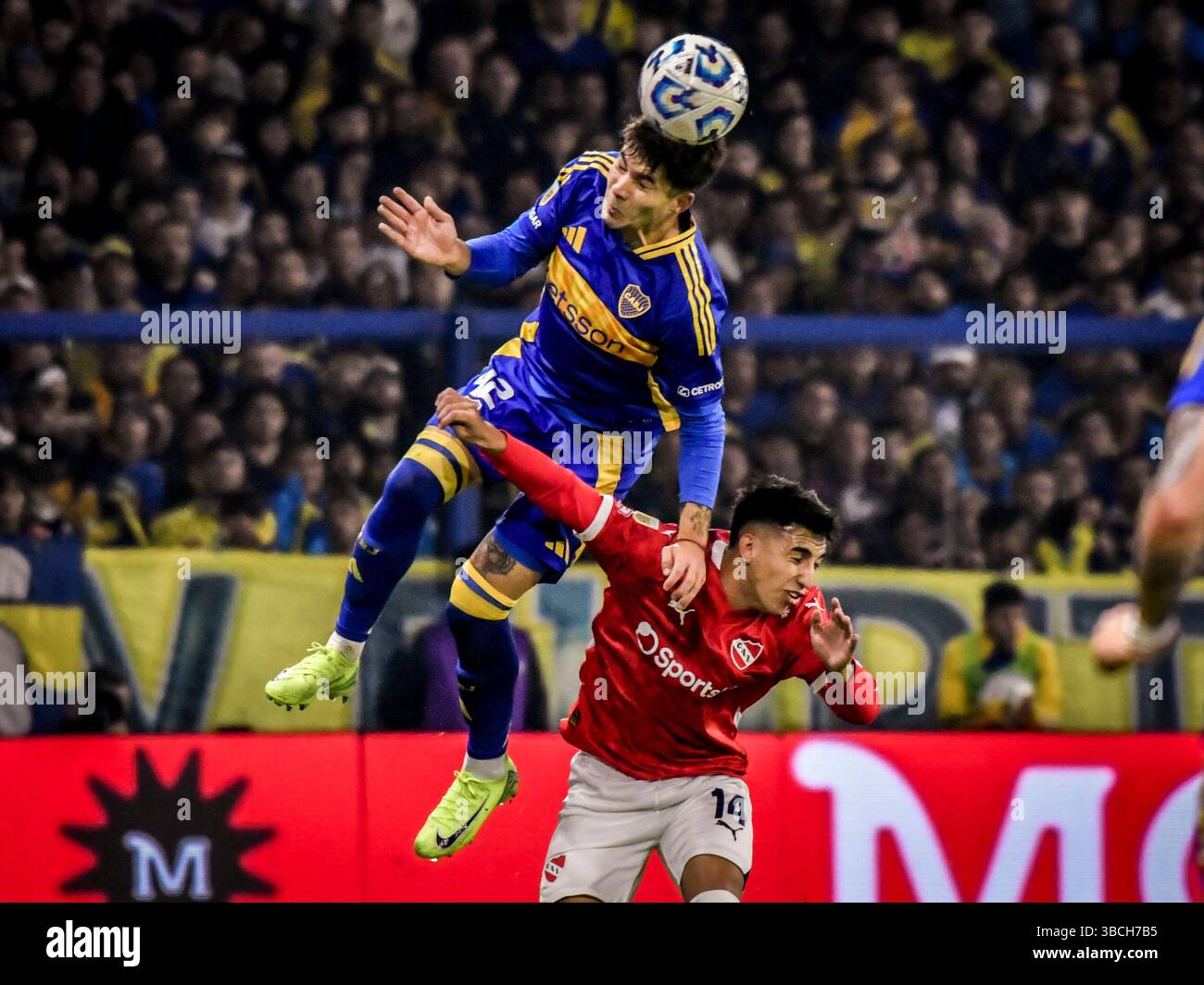 May 19, 2025. La Bombonera Stadium, Buenos Aires, Argentina. Lucas Blondel (LEft) and Lautaro ...