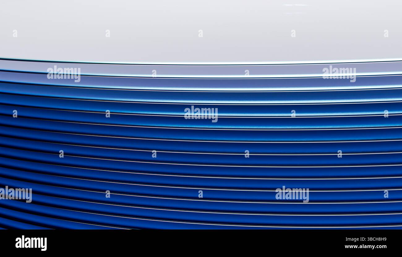 Abstract pattern of horizontal blue and white stripes, creating a ...
