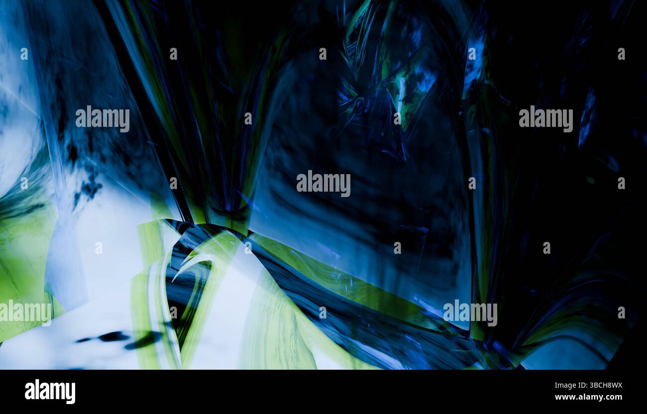 Abstract Pattern With Dynamic Blue And Green Hues Creating A Fluid Energetic Visual Effect