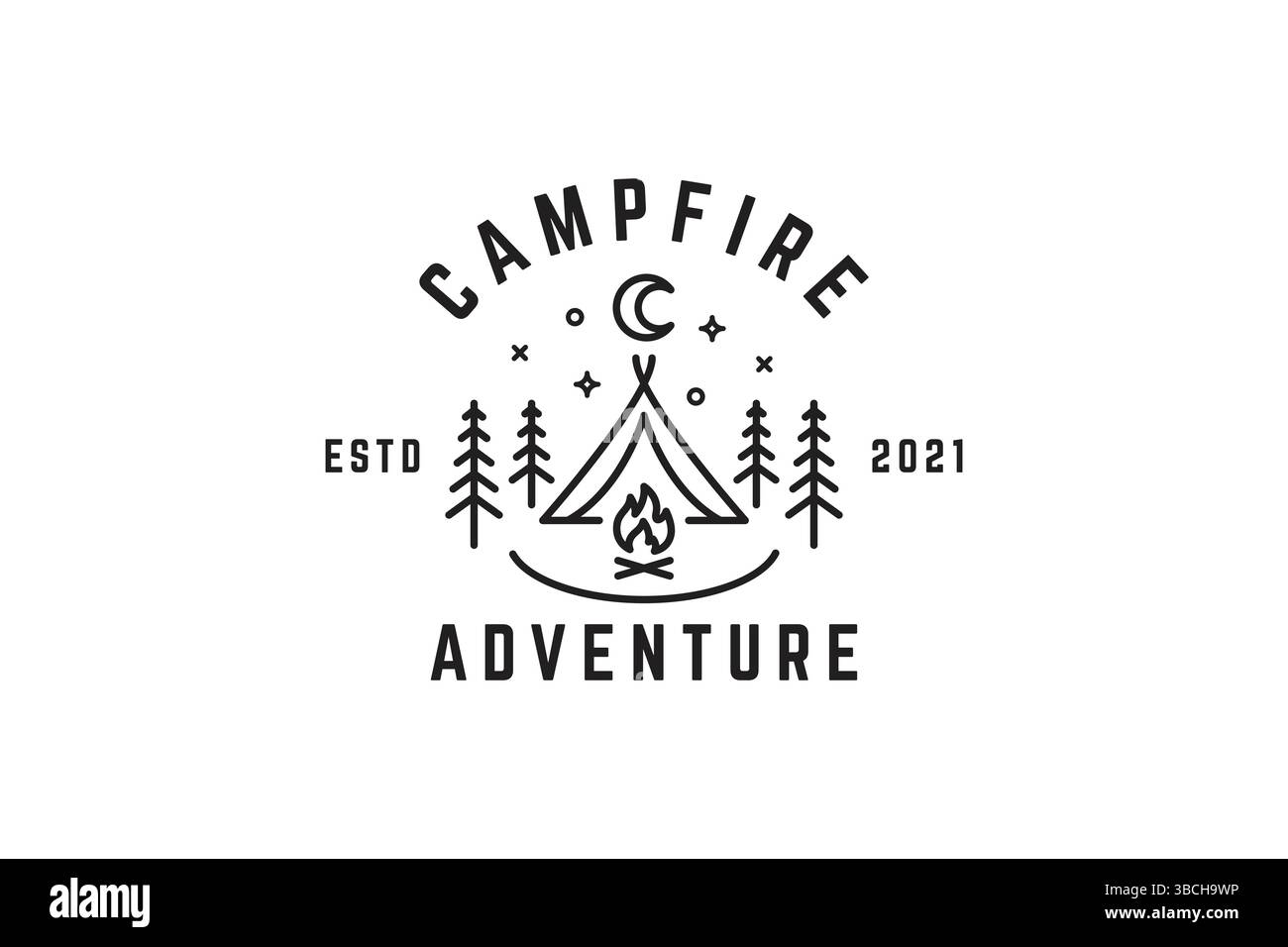 Campfire Adventure Outdoor Illustration Logo Stock Vector Image & Art ...