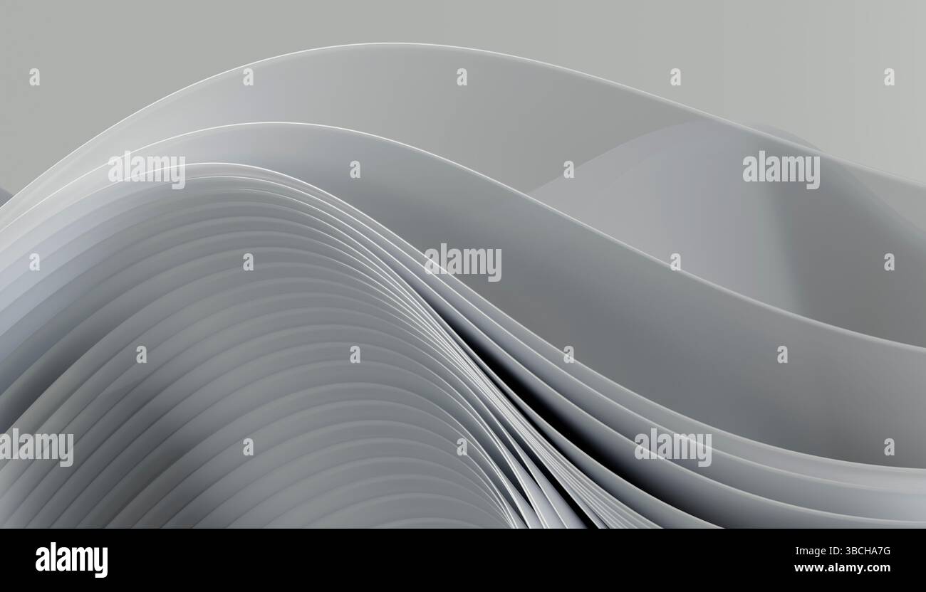 Abstract waves of smooth gray layers form a modern, flowing design. Blender illustration Stock ...