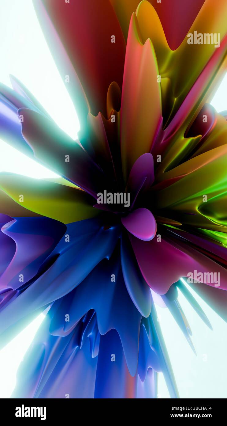 Abstract colorful 3D shapes with vibrant gradients creating a dynamic ...