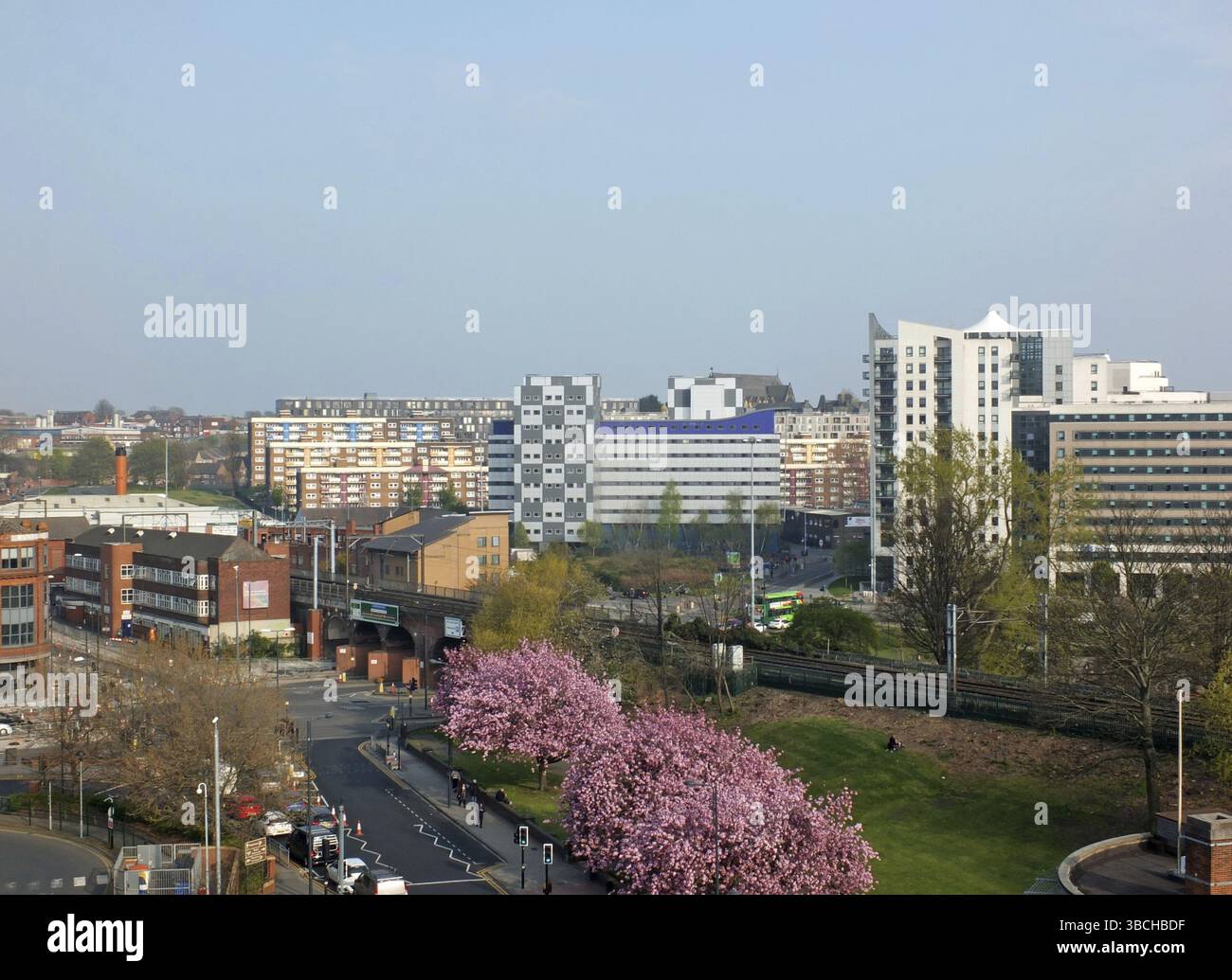 Leeds, west yorkshire, england, 17 april 2019: an aerial view of leeds ...