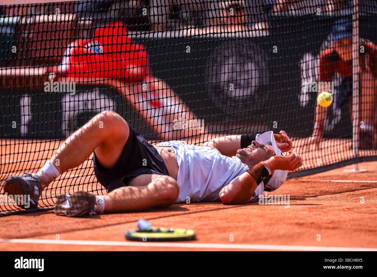 Clement TABUR of France falling during the qualifying of the Roland ...