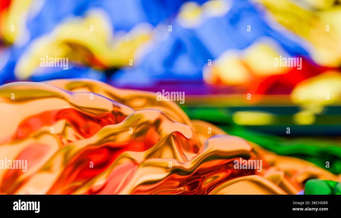 Vibrant, abstract fluid shapes in vivid colors create a dynamic visual effect. Illustration ...