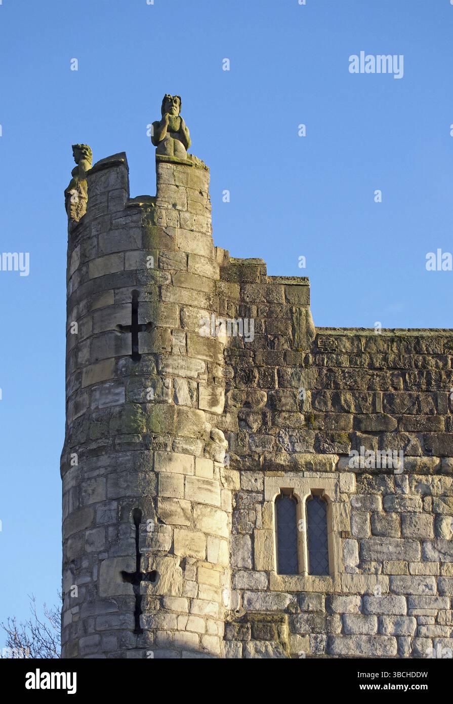 A close up of a corner turret on Monks Bar the 14 century gatehouse and ...
