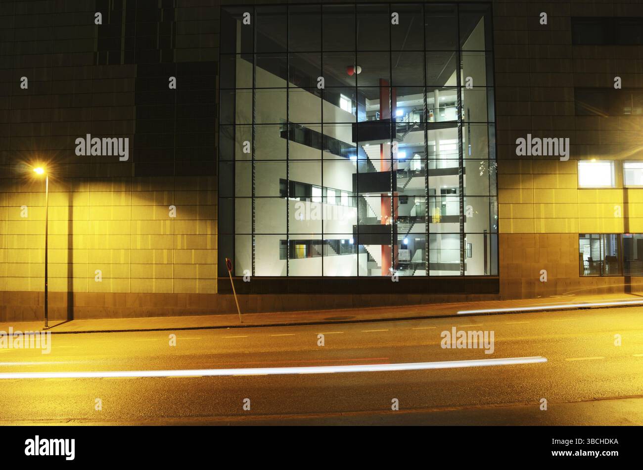 Office building in the center of Helsinki at night, horizontal Stock ...