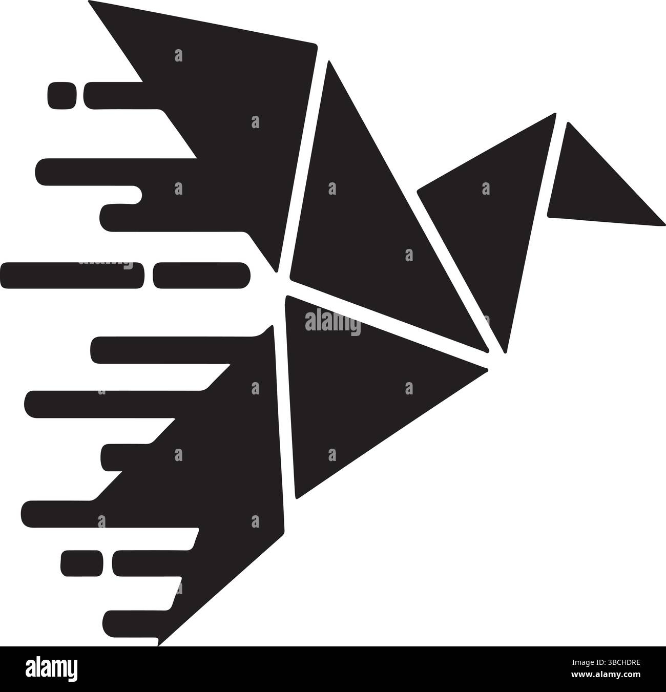 Adobe Illustrator ArtworGeometric Origami Bird with Digital Glitch ...