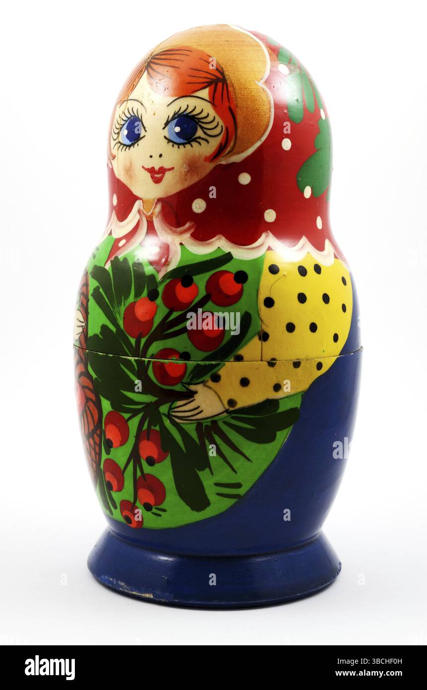 Traditional Russian matryoshka doll over white Stock Photo - Alamy