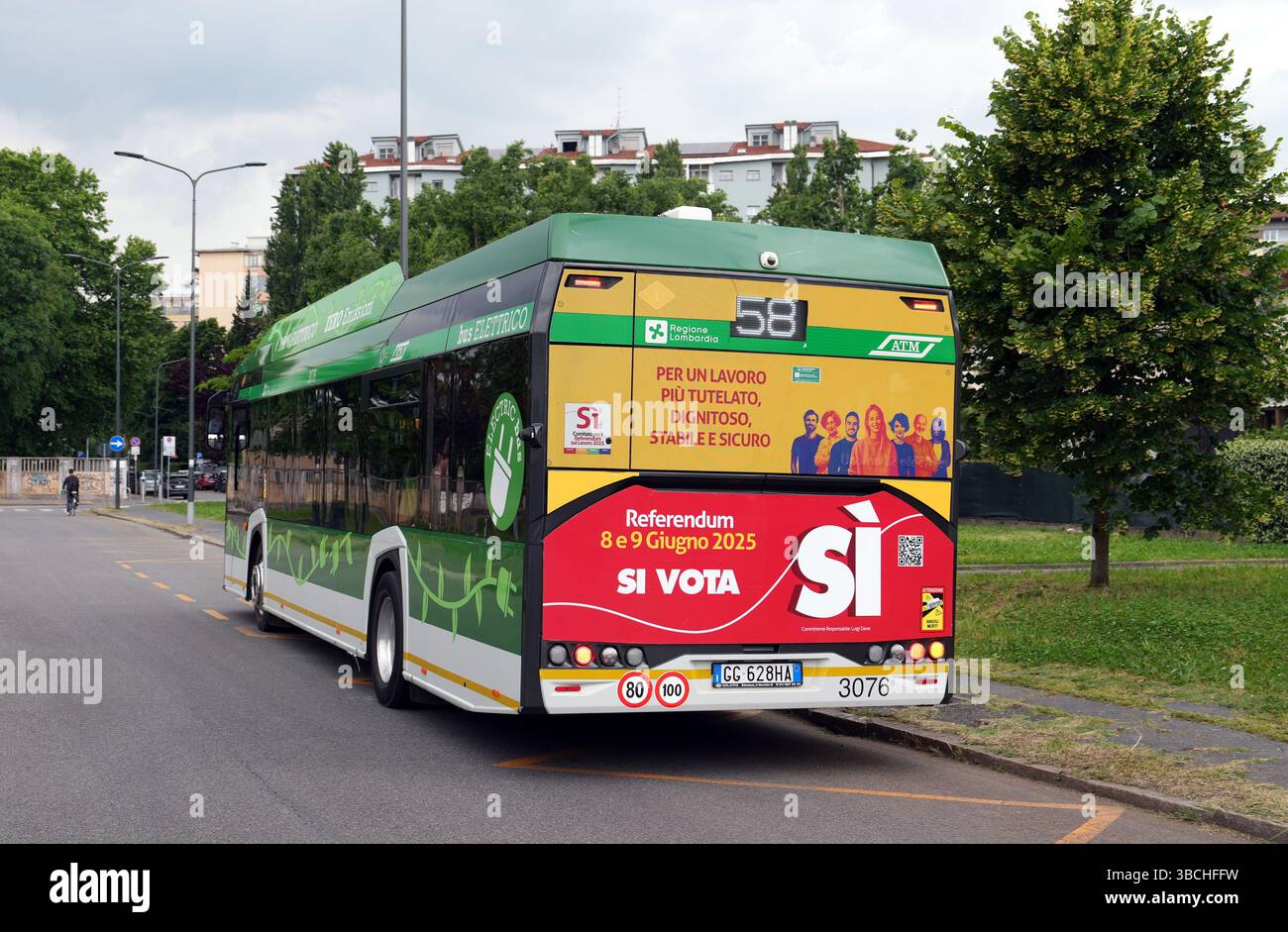 Milan, Italy. 20th May, 2025. Milan, Advertising, Poster Vote Yes for ...
