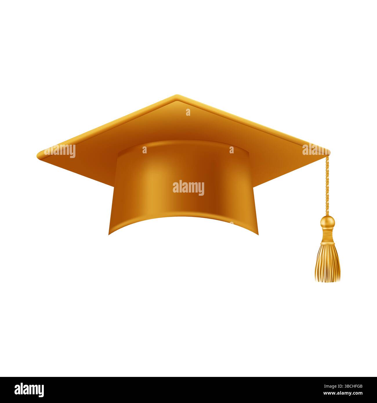 Realistic gold graduate cap. 3D Graduation Doctoral hat Stock Vector ...
