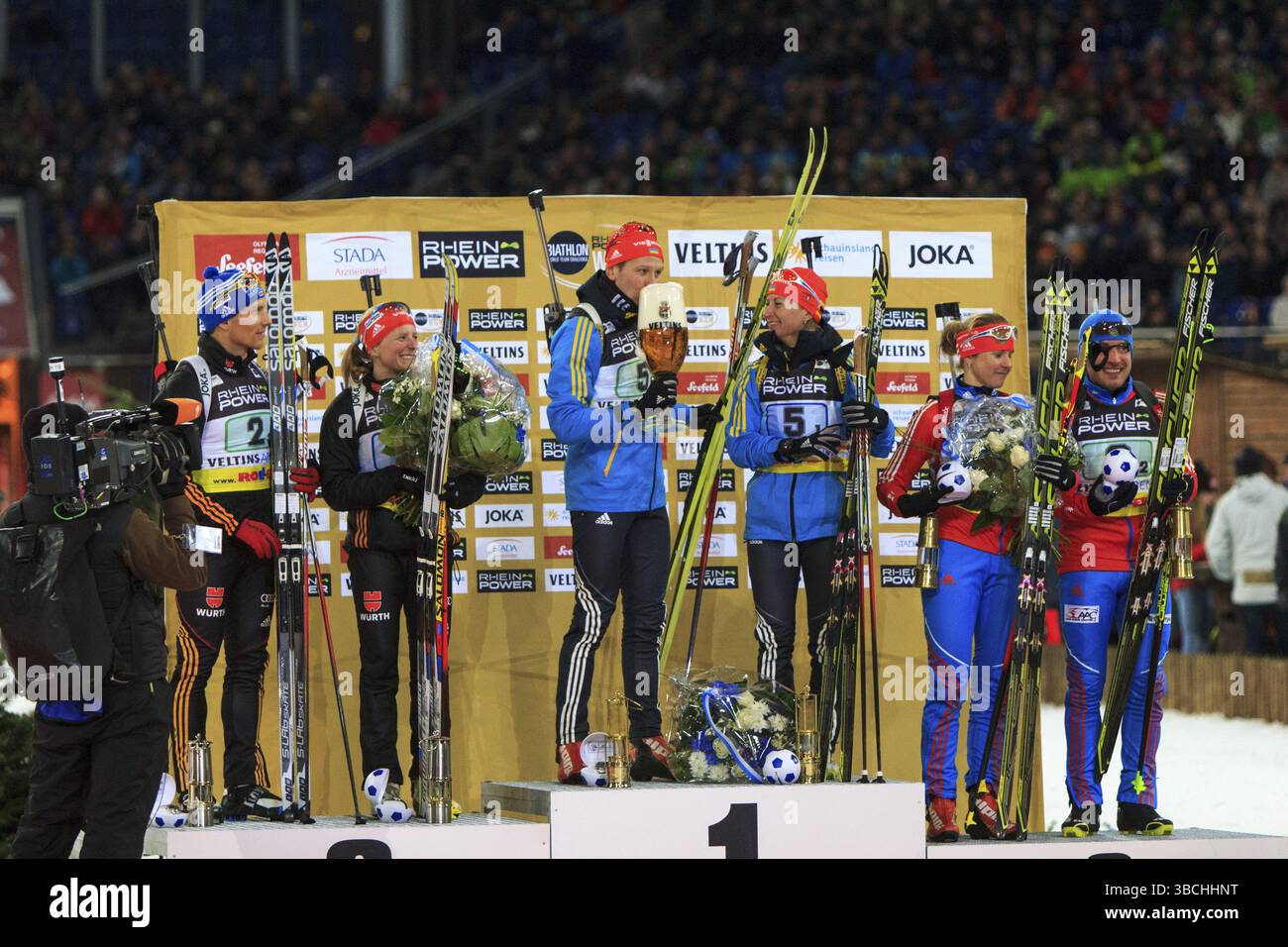 Valentina Semerenko and Sergei Semenov (#5, UKR) won ahead of Franziska Hildebrand and Erik ...