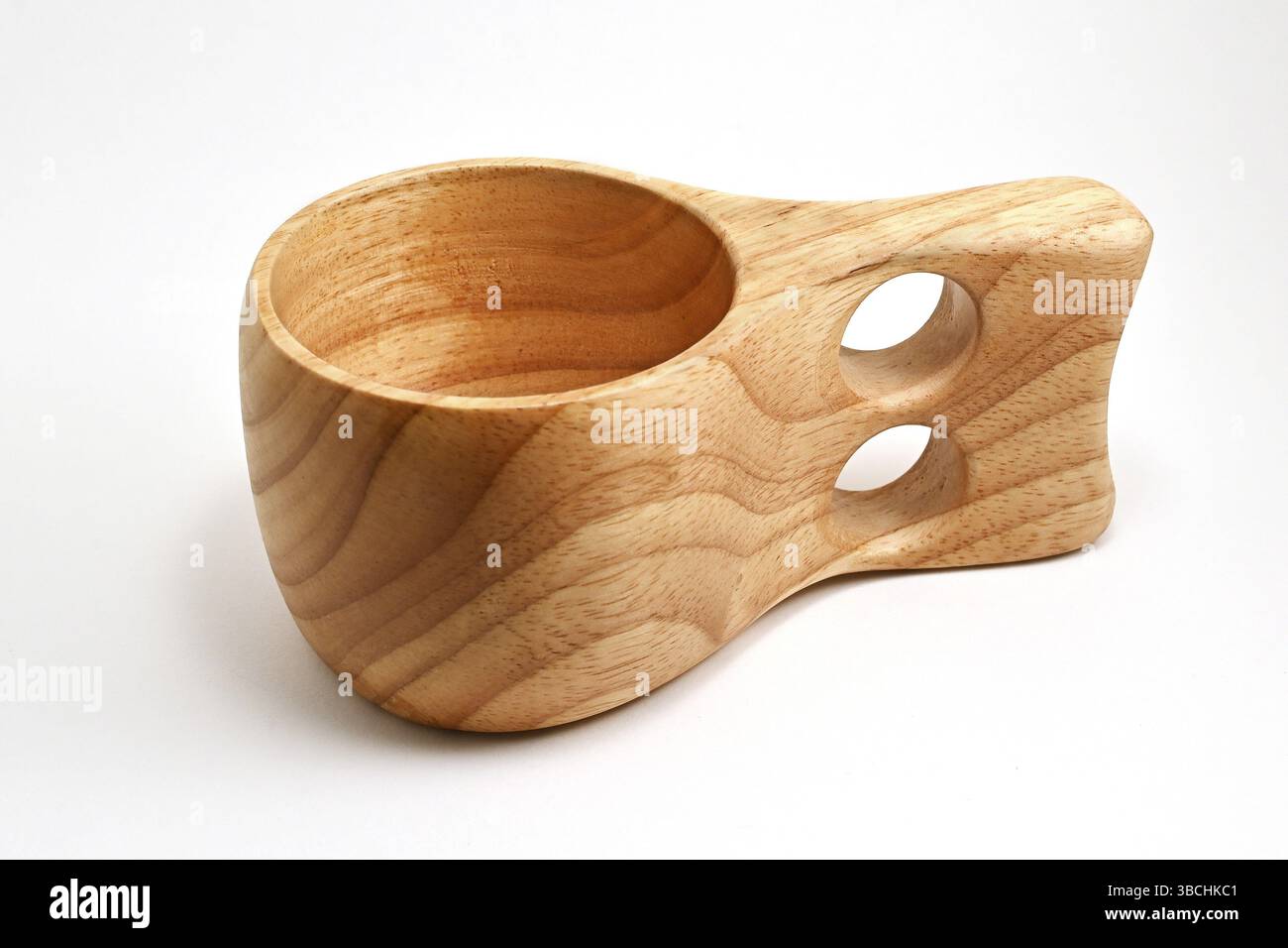 Traditional finnish wooden kuksa cup on white background, wood cup ...