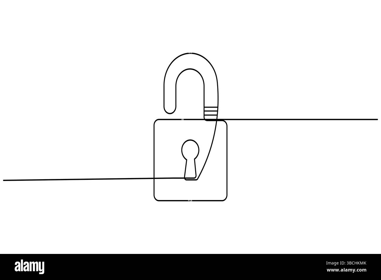Lock icon minimalist style single line art isolated vector drawing ...