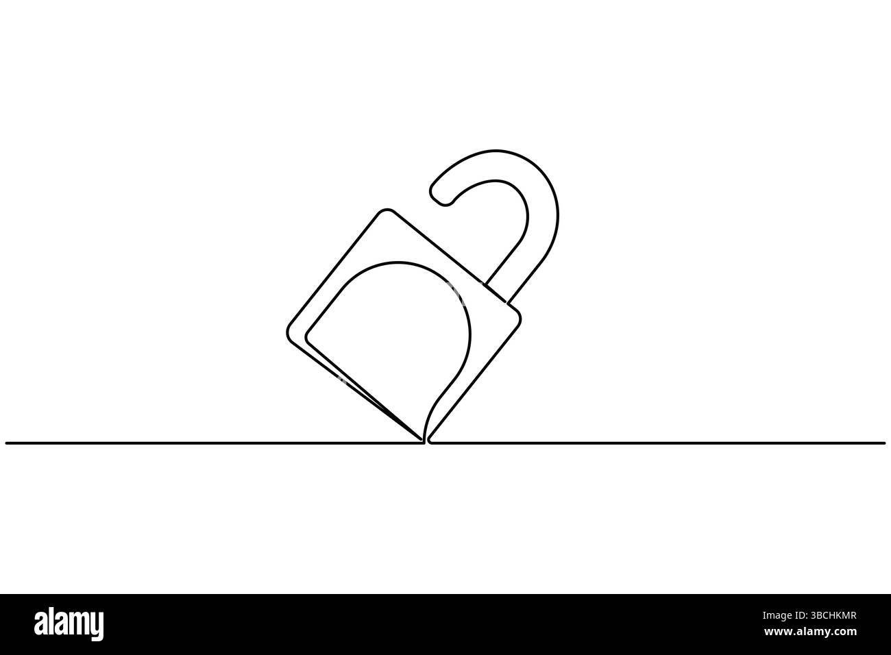 Lock icon minimalist style single line art isolated vector drawing ...