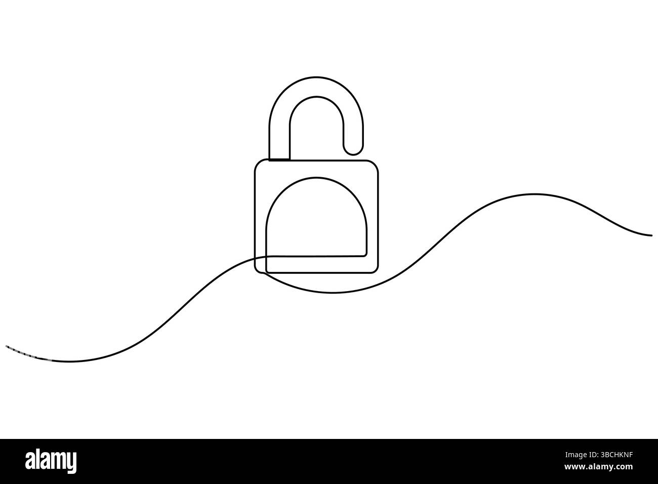 Lock icon minimalist style single line art isolated vector drawing ...