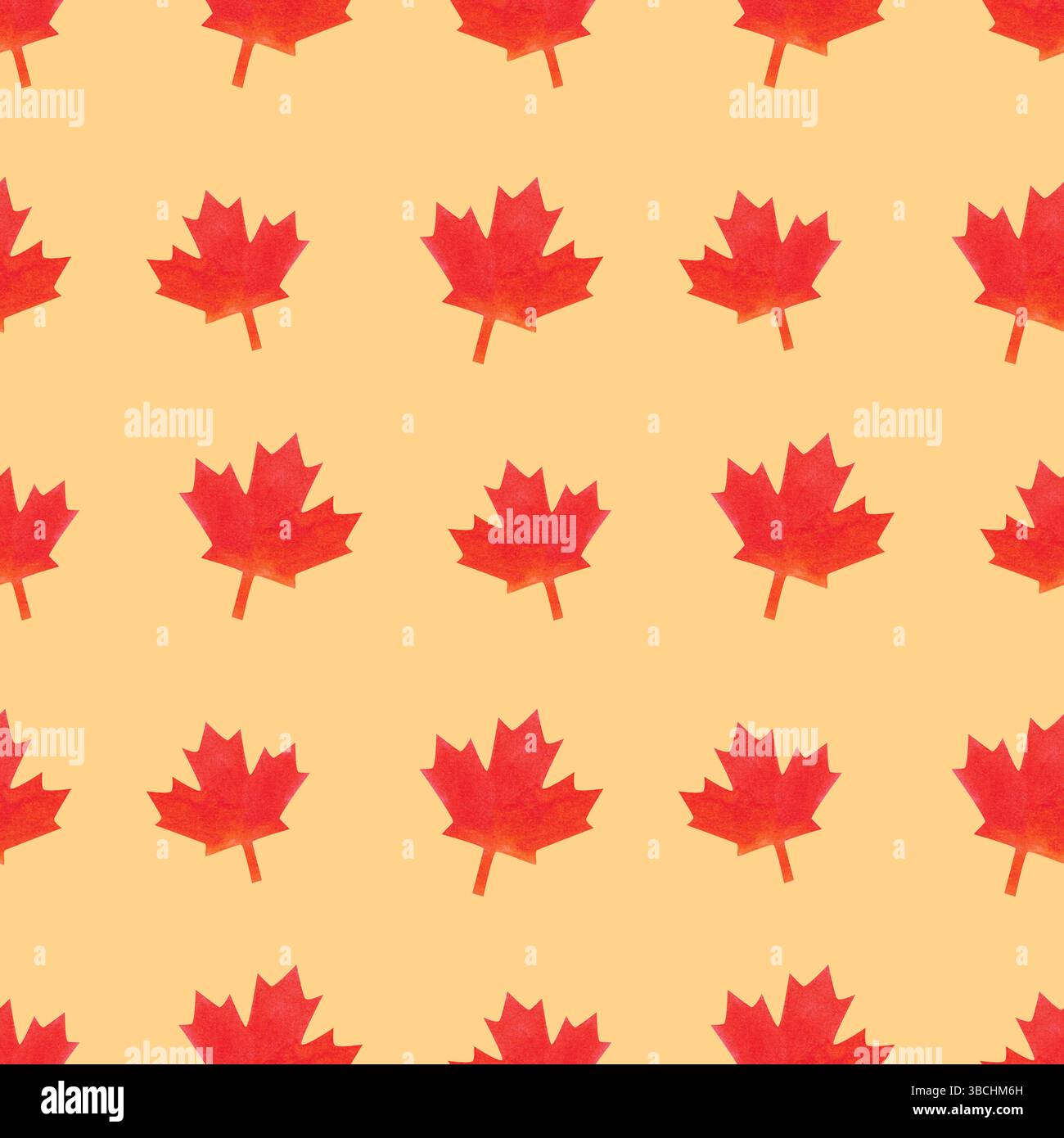 Seamless pattern of Canada Day holiday elements. Flags, maple leaves ...