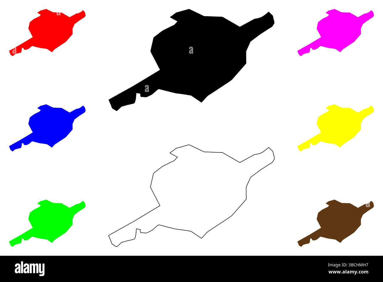 Unnao city (Republic of India, State of Uttar Pradesh) map vector ...