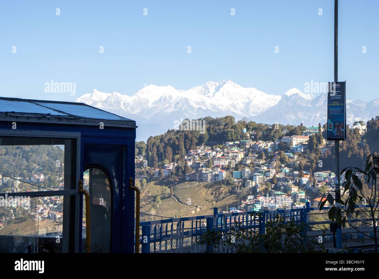 Kanchenjunga mountain seen from the station Darjeeling Himalayan ...