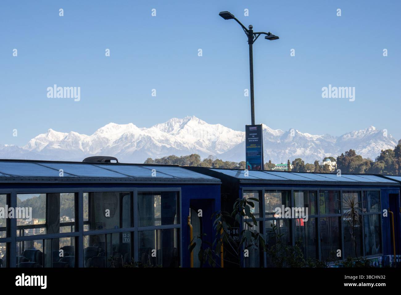 Kanchenjunga mountain seen from the station Darjeeling Himalayan ...