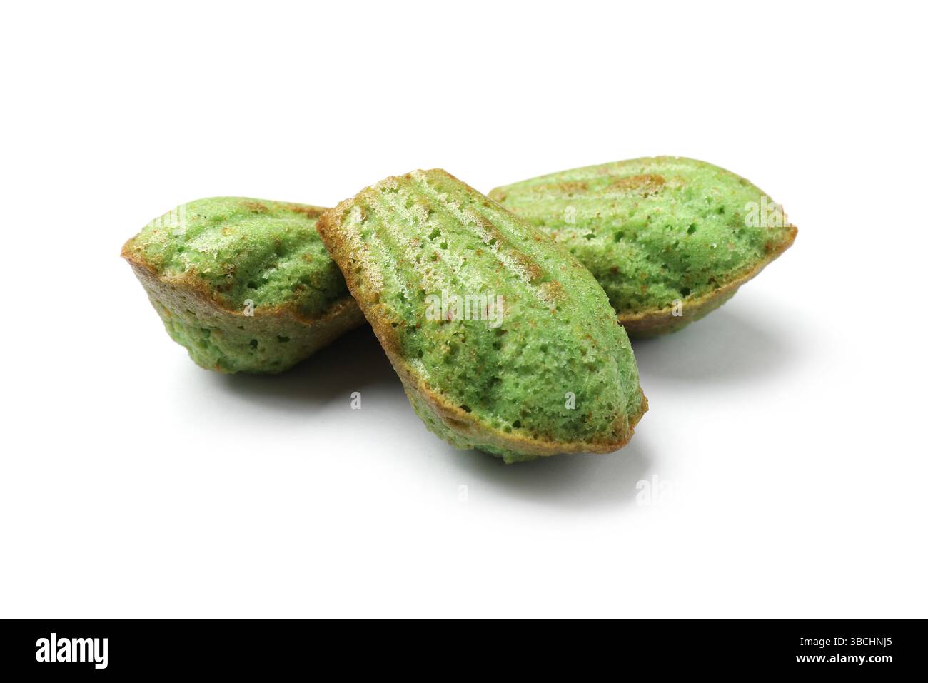 Tasty matcha madeleine cakes isolated on white Stock Photo - Alamy