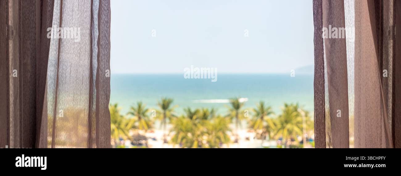 Scenic view from window sea hi-res stock photography and images - Alamy