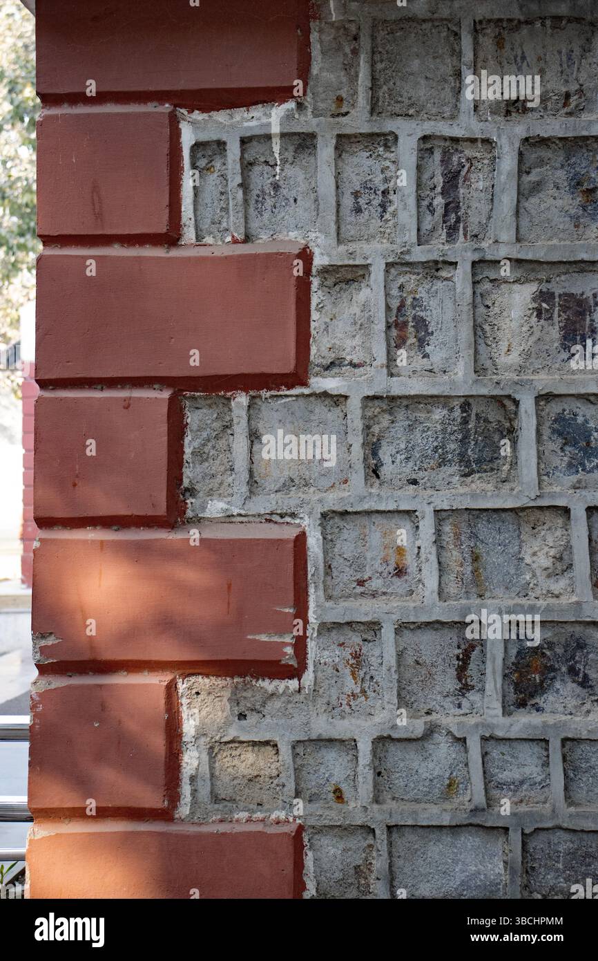 typical red and white marble brick stone work in palaces and monuments ...