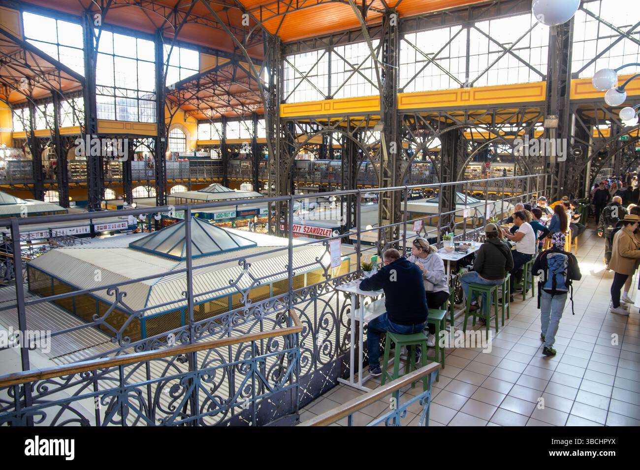 Central market hall in Budapest. The market hall is a major tourist ...