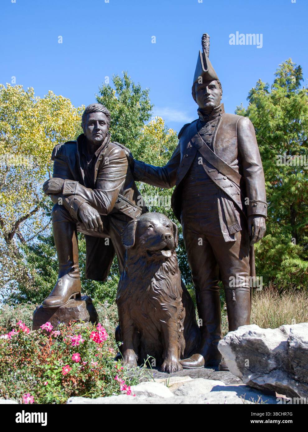 Lewis and Clark and Seaman the Dog statue in St. Charles, Missouri ...
