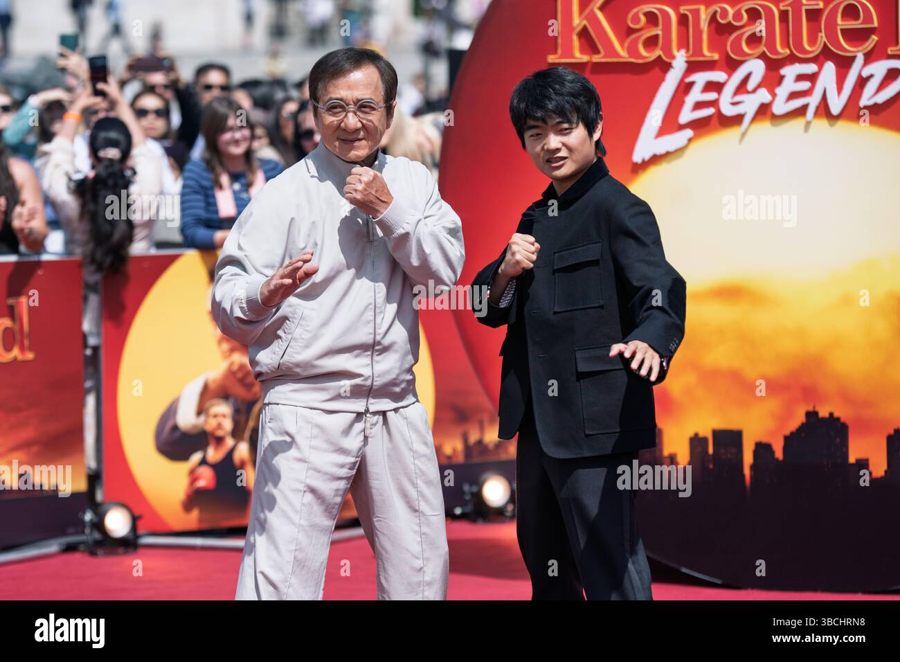 LONDON, ENGLAND - MAY 20: Ben Wang and Jackie Chan attends the KARATE ...