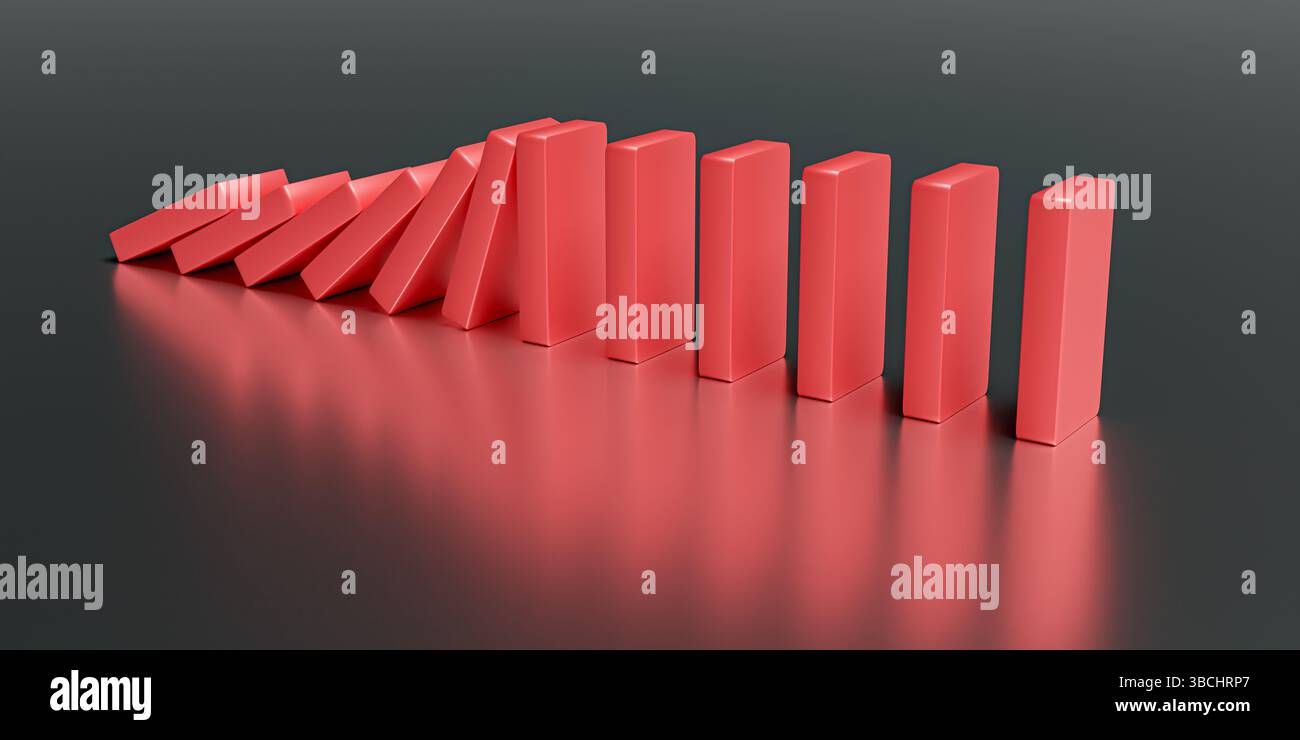 Strategic business failure and risk management shown through domino ...