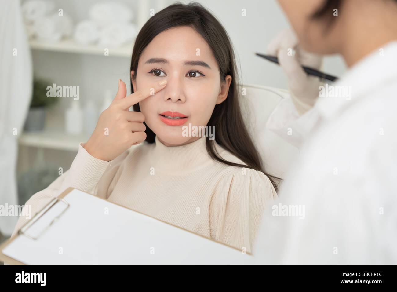 plastic surgery, beauty asian smile and happy after surgery, surgical ...