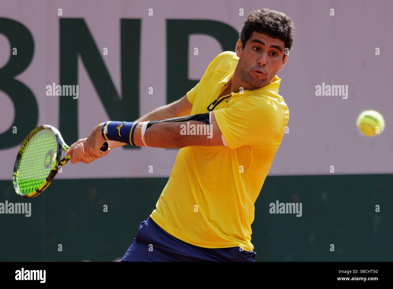 Aziz Dougaz of Tunisia during the qualifying of the Roland-Garros 2025 ...