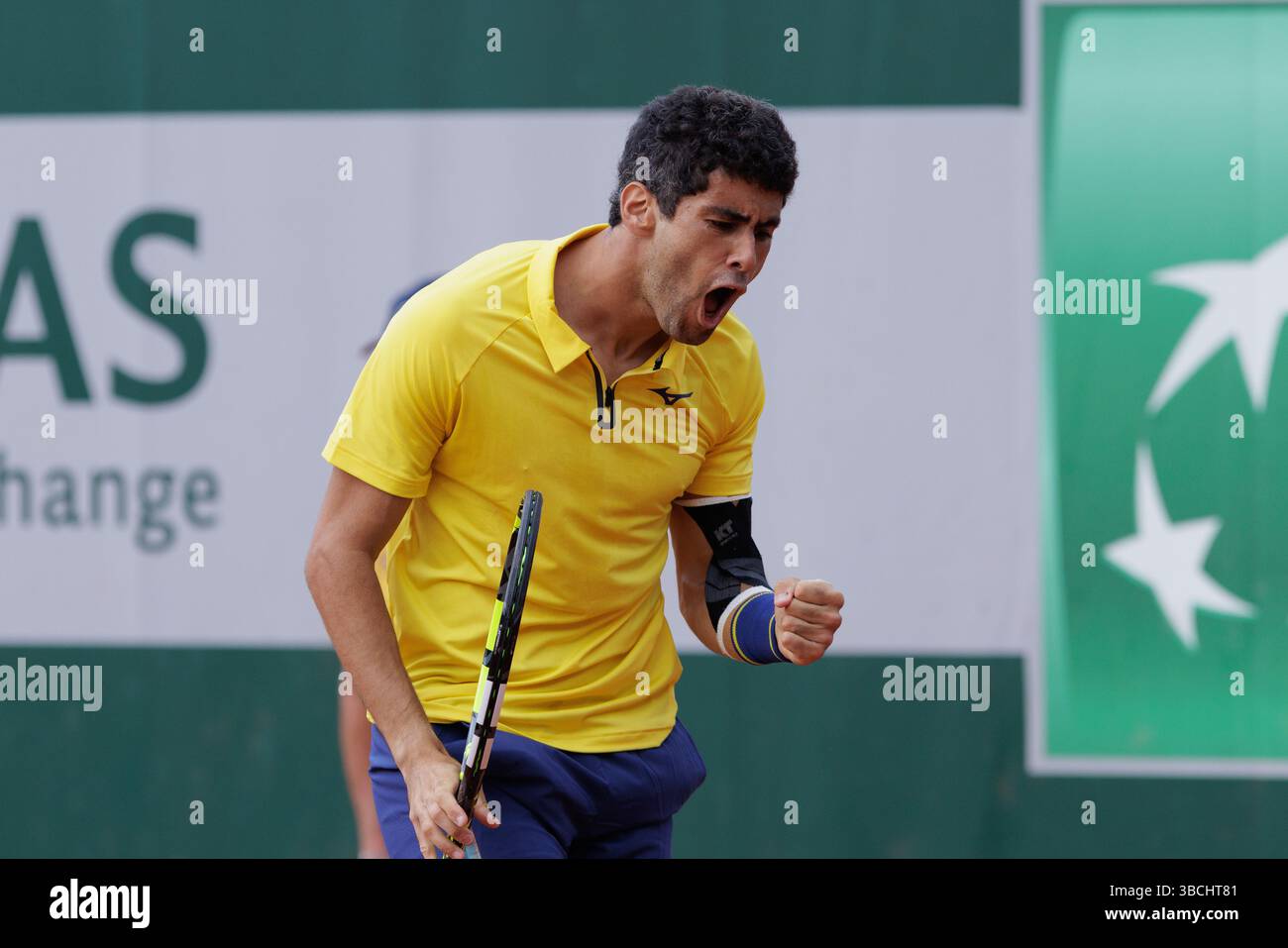 Aziz Dougaz of Tunisia during the qualifying of the Roland-Garros 2025 ...