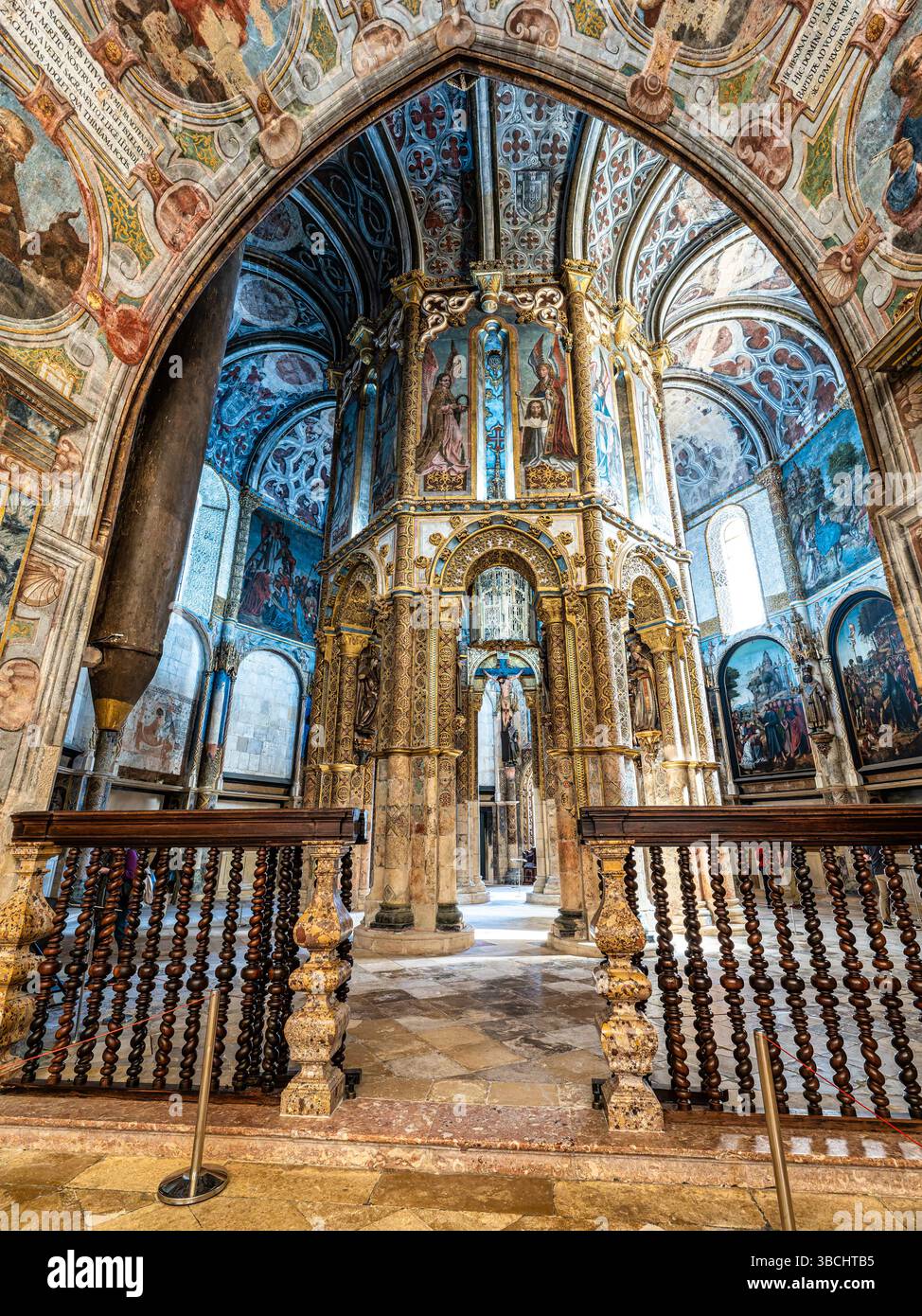 Interior view at the Charola of the Convent of Christ, magnificent ...