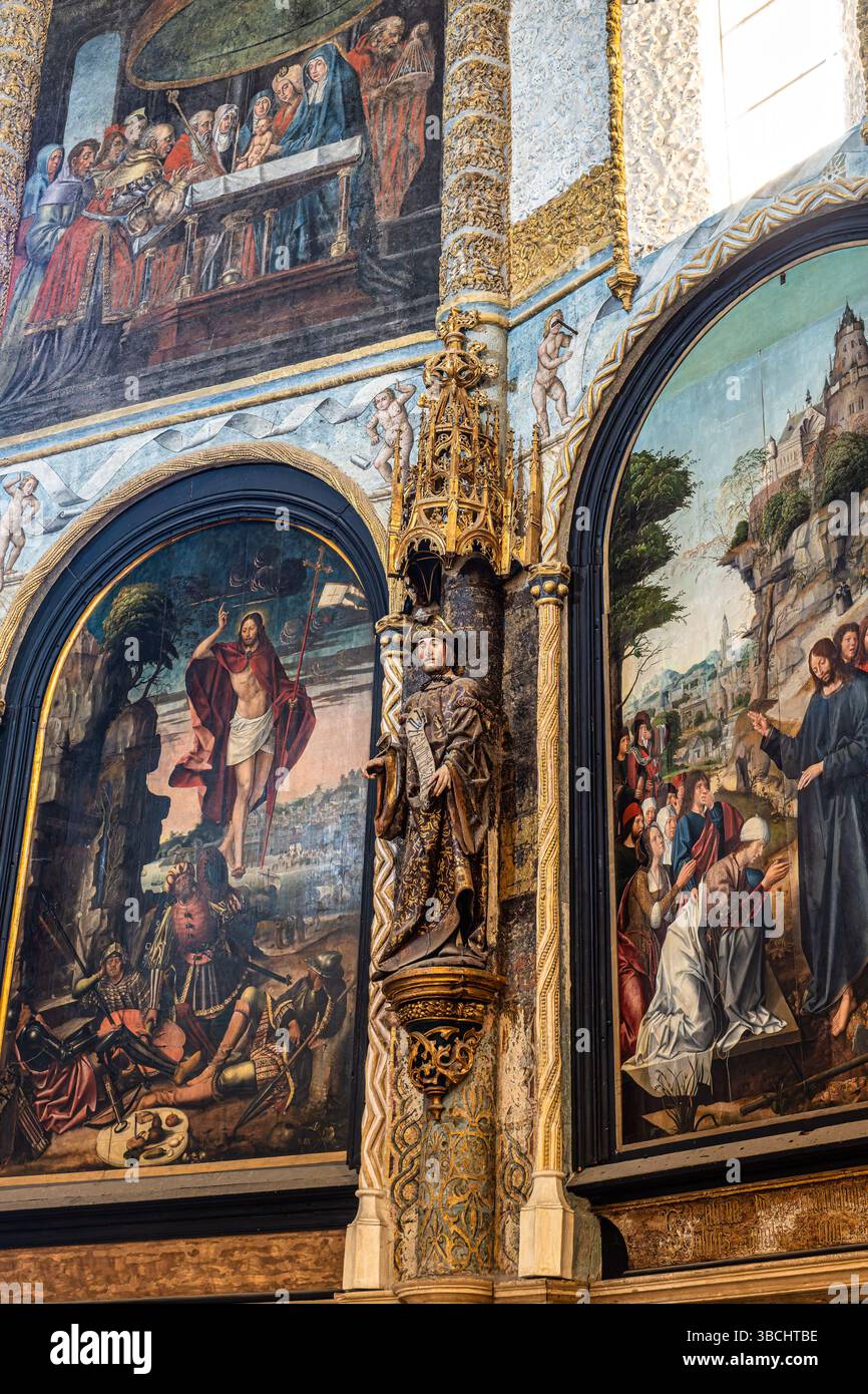 Interior view at the Charola of the Convent of Christ, magnificent ...