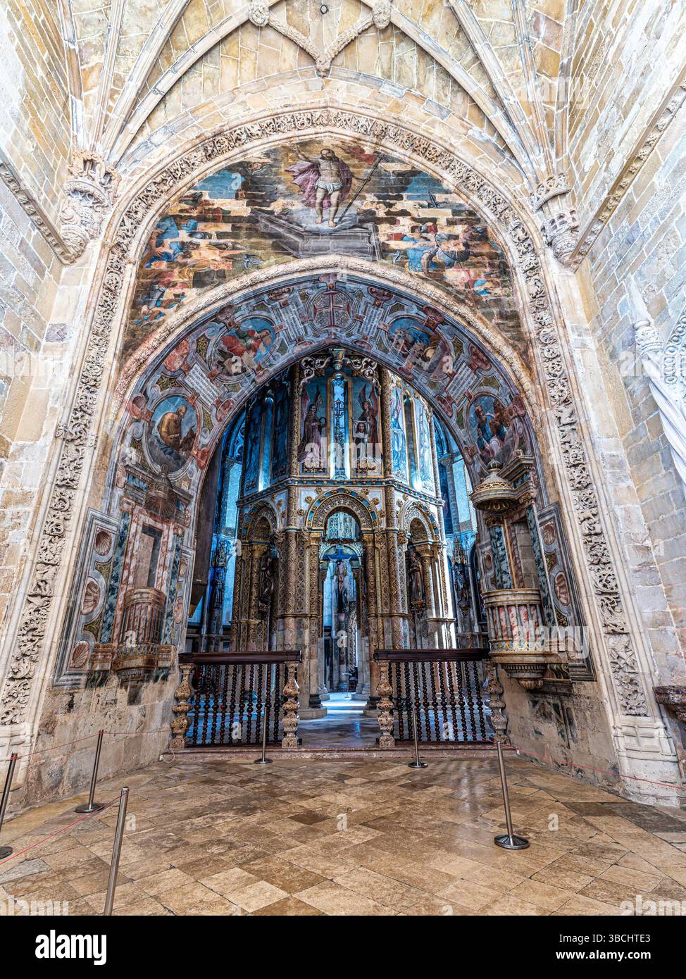Interior view at the Charola of the Convent of Christ, magnificent ...