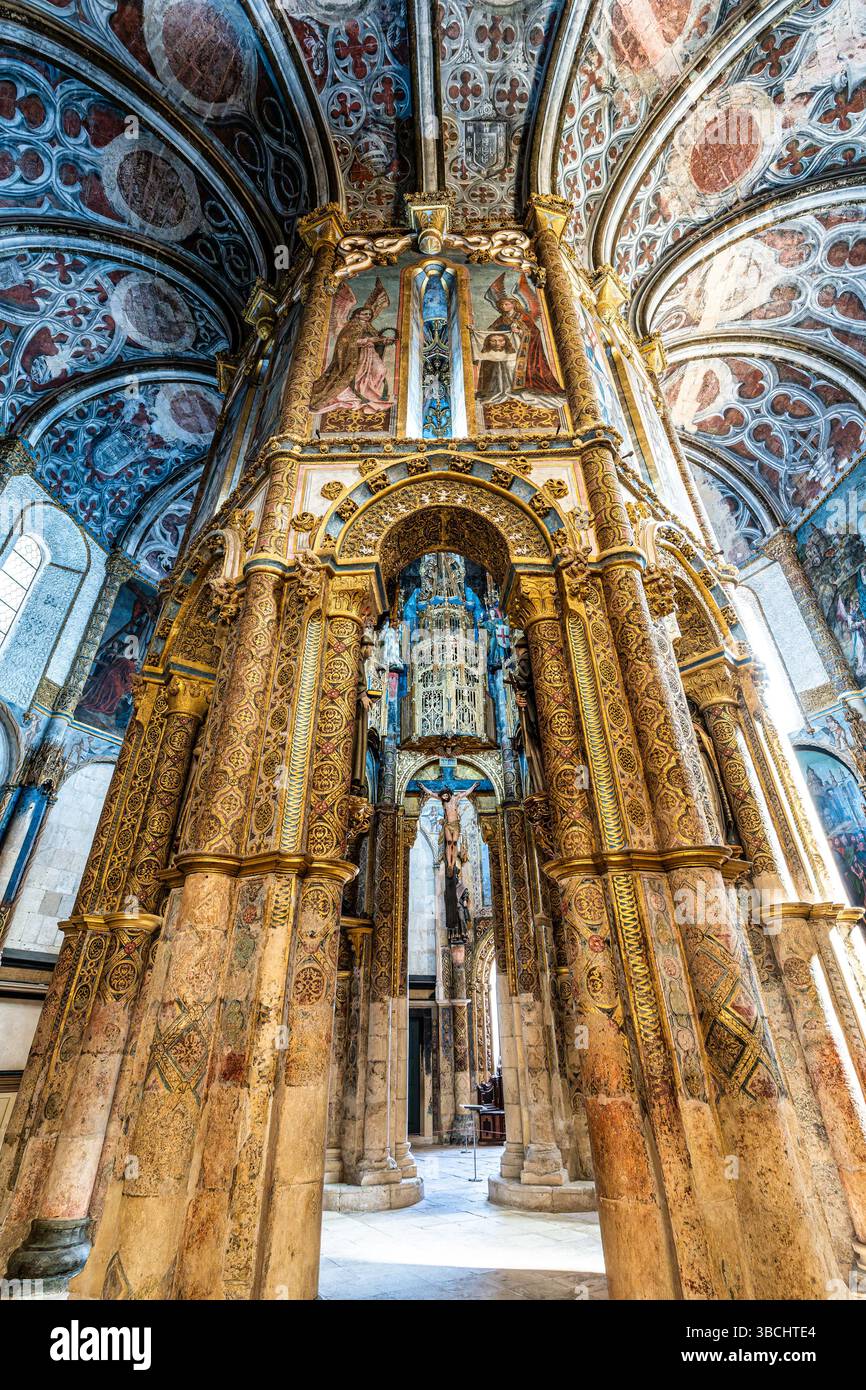 Interior view at the Charola of the Convent of Christ, magnificent ...